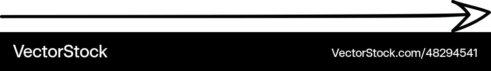Black straight long arrow in hand drawn style Vector Image