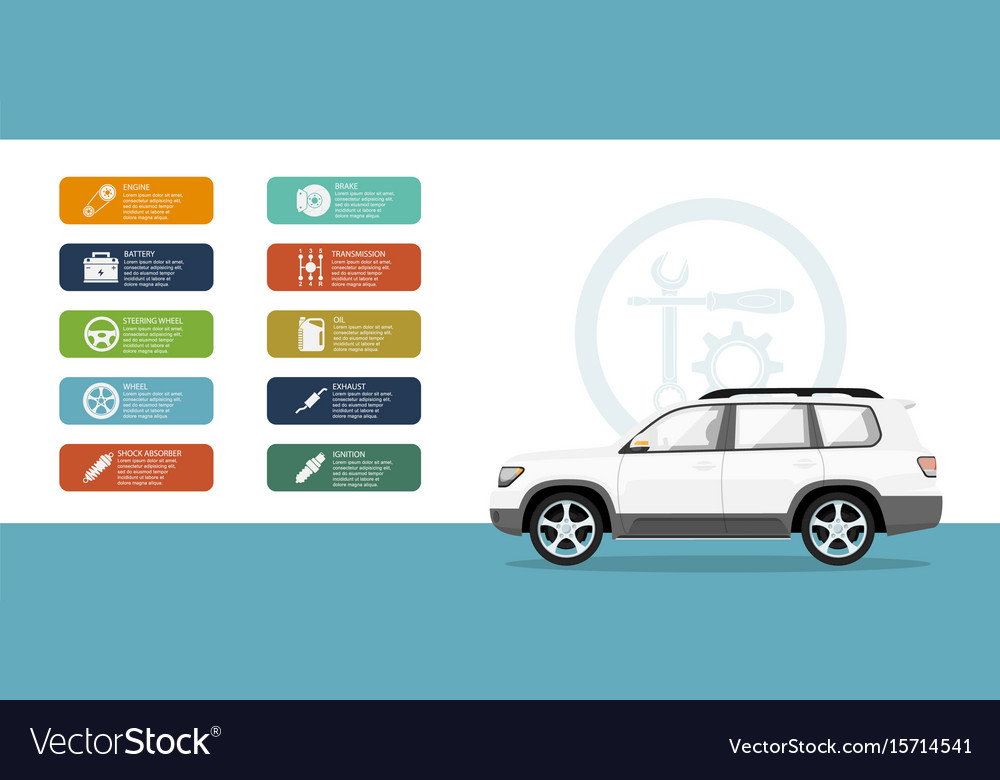 Car service and repair infographic Royalty Free Vector Image