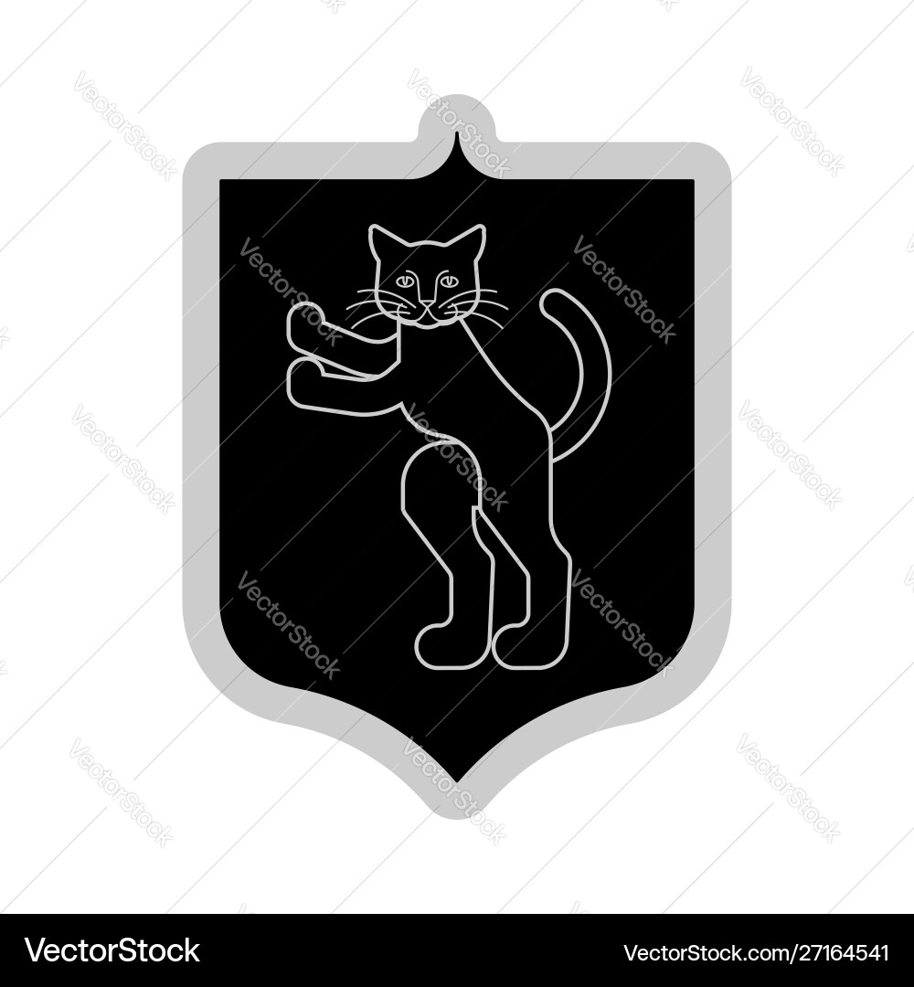 Cat shield heraldic symbol sign pet for coat Vector Image