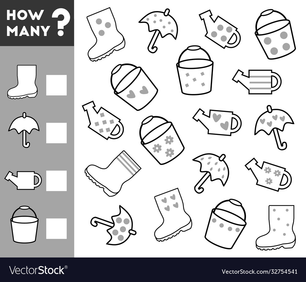 Counting game for children count how many items Vector Image