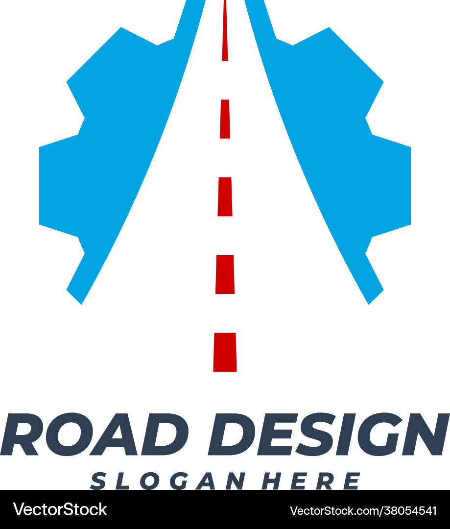 Gear road logo template creative road logo Vector Image