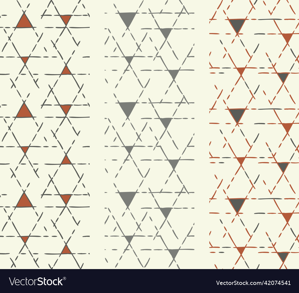 Hand stitching textile seamless patterns Vector Image