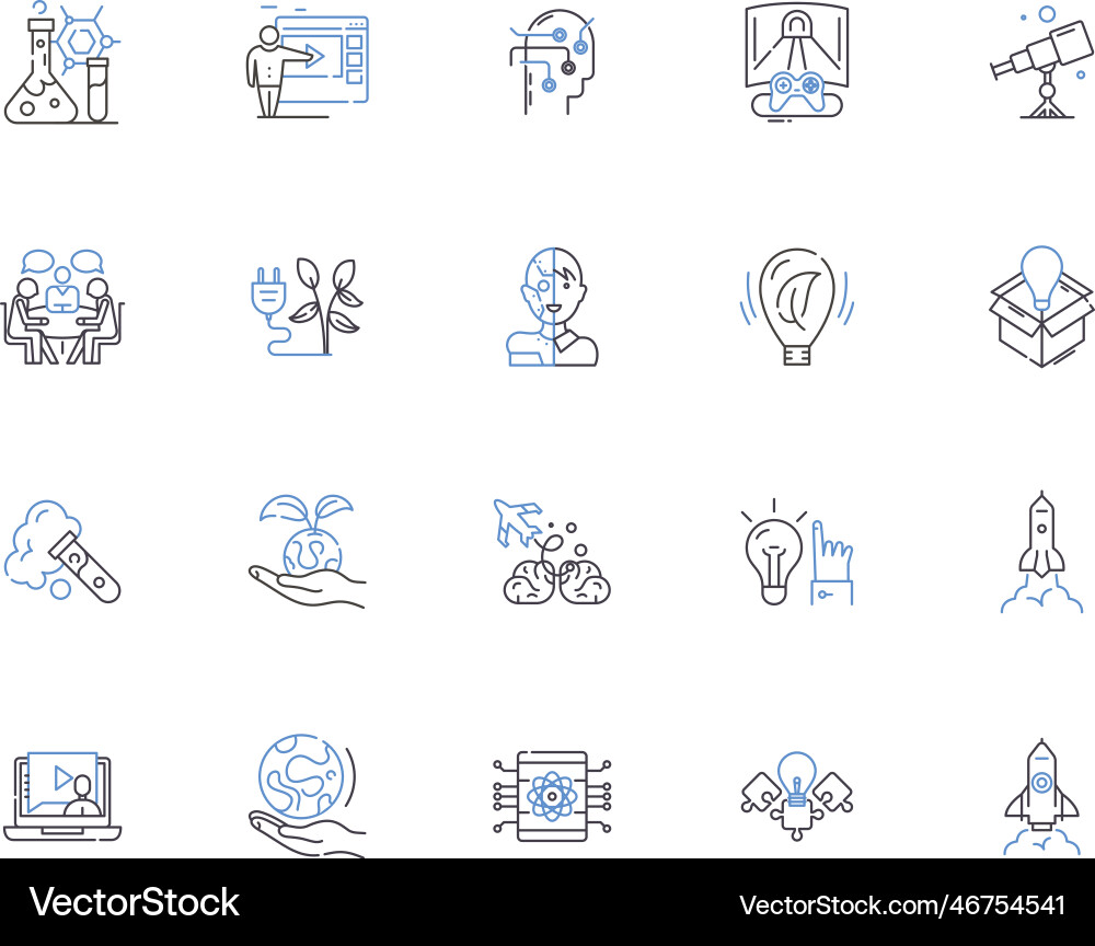 Innovations outline icons collection invent Vector Image