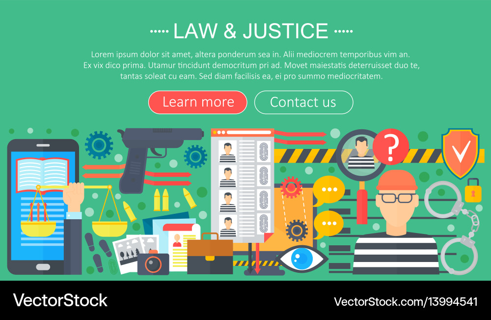 Law and justice design concept with prisoner Vector Image