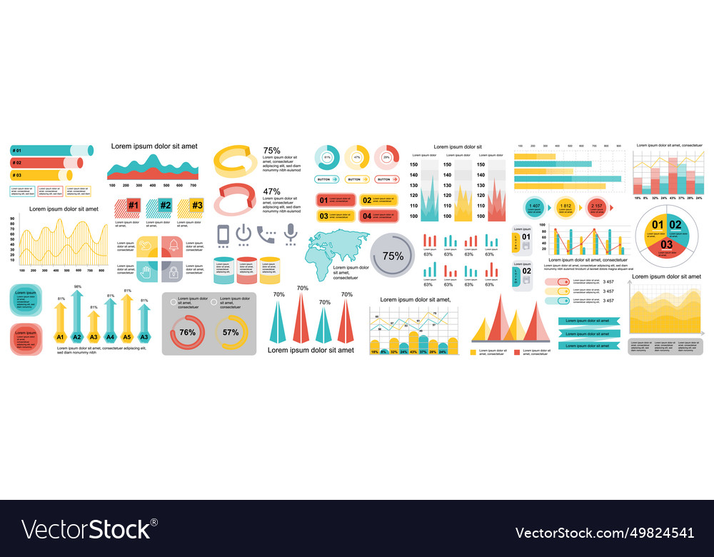 Mega set of infographic elements data Royalty Free Vector
