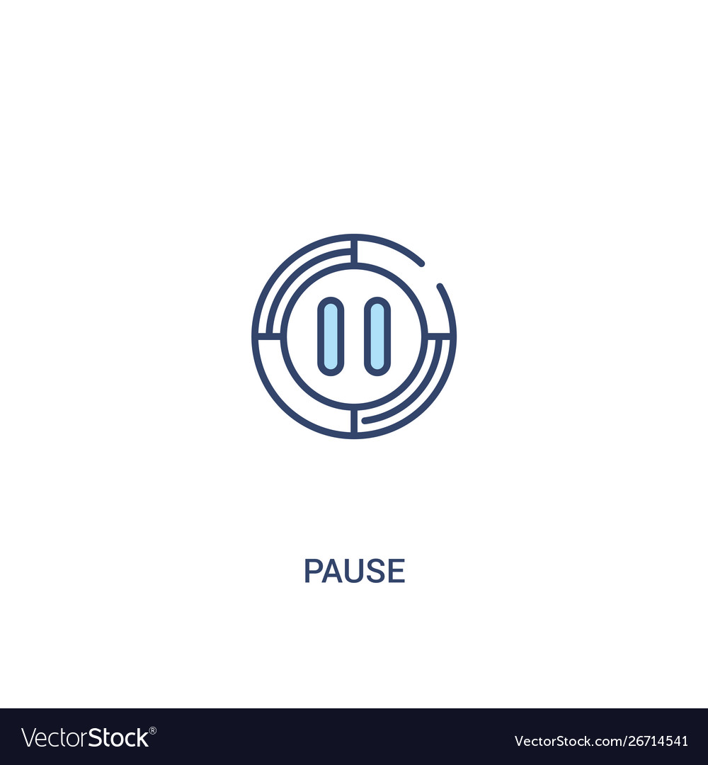 Pause concept 2 colored icon simple line element Vector Image