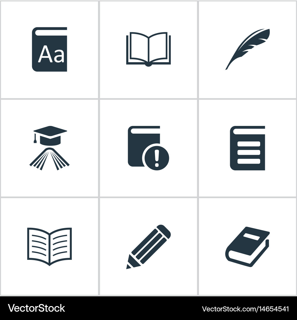 Set of simple reading icons Royalty Free Vector Image