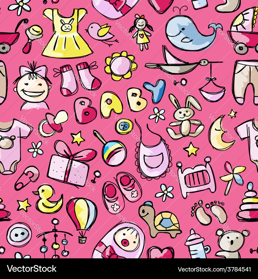 Toys for baby boy seamless pattern for your Vector Image