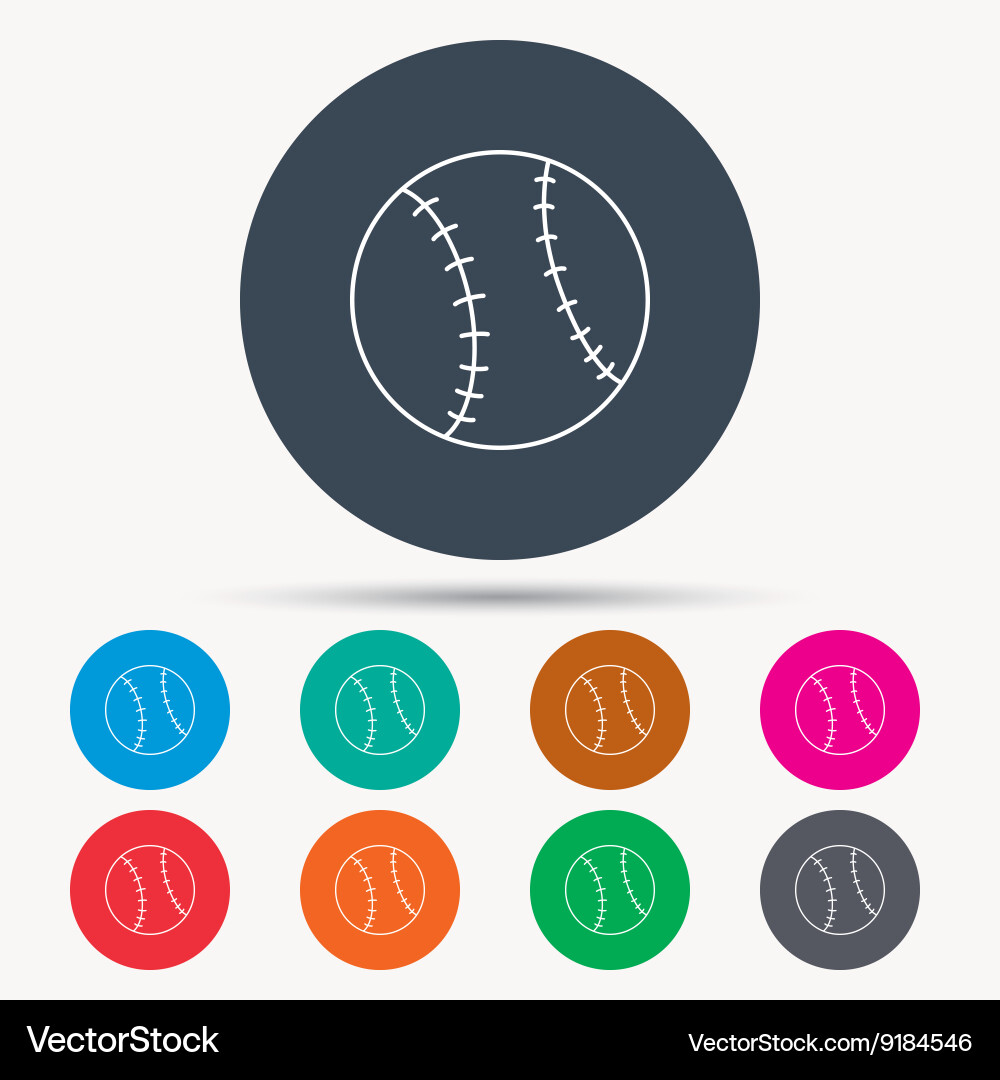 Baseball icon sport ball sign Royalty Free Vector Image