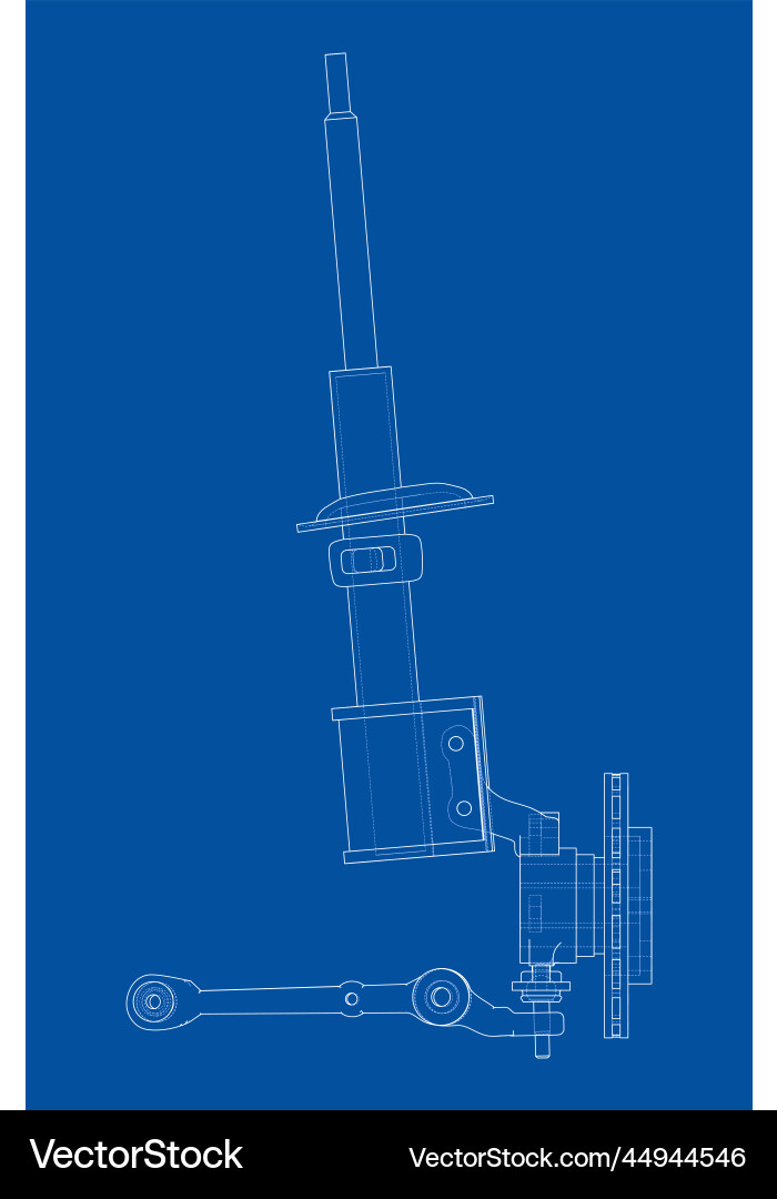 Car suspension with shock absorber Royalty Free Vector Image