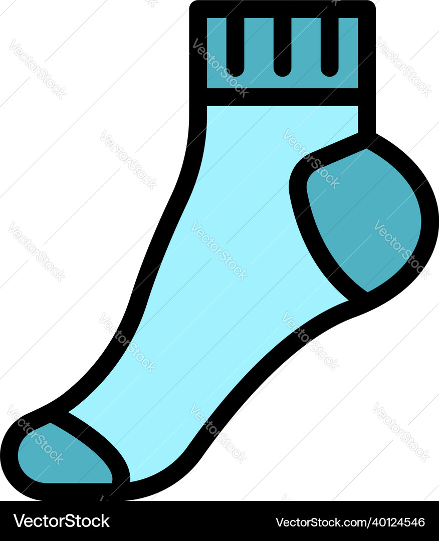 Feet sock icon color outline Royalty Free Vector Image