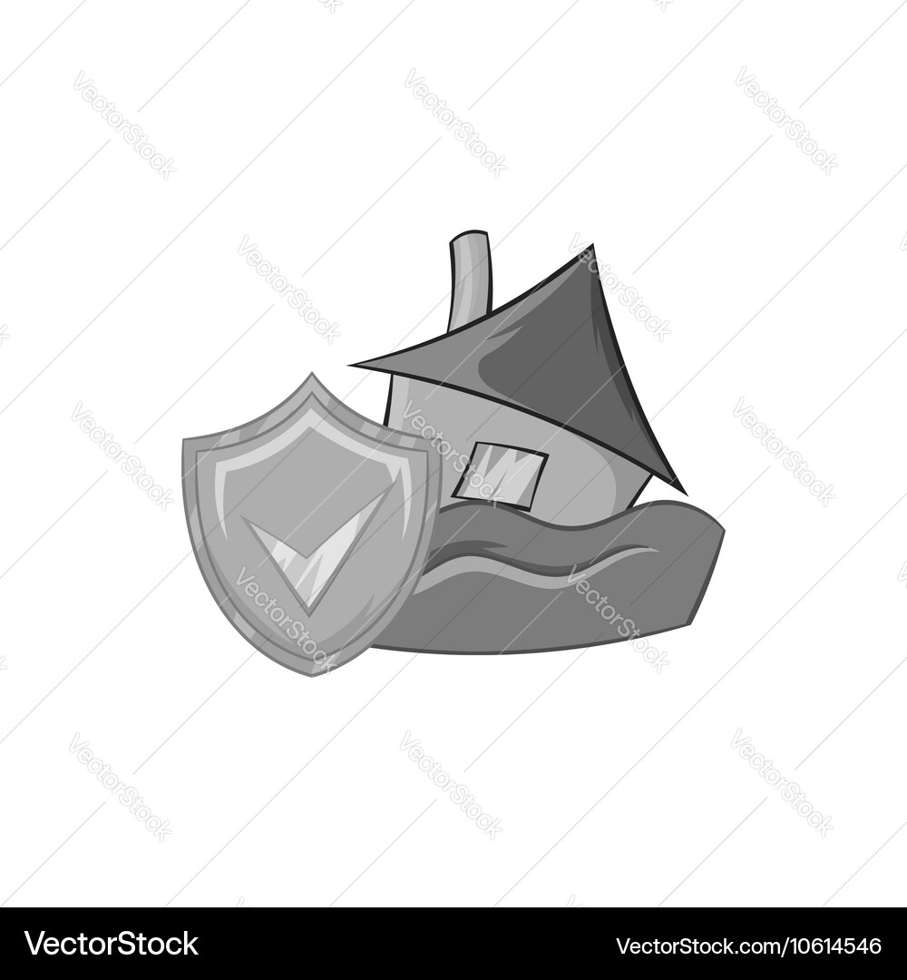 Flood insurance icon black monochrome style Vector Image