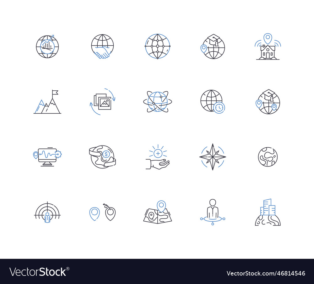 Gps line icons collection navigation tracking Vector Image Gps line icons collection navigation tracking Vector Image