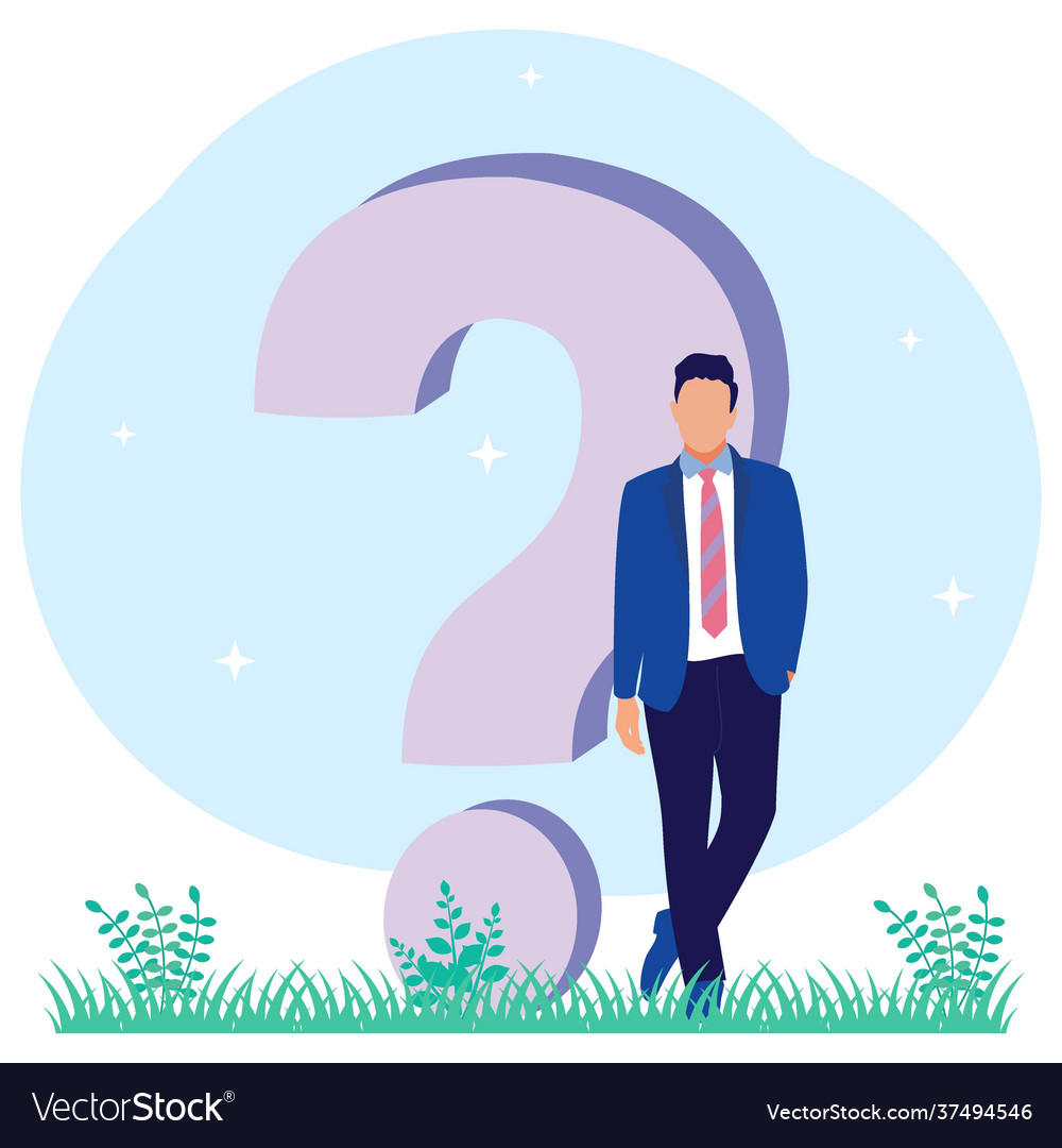 Graphic cartoon character answering questions Vector Image