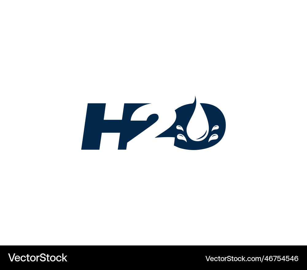 H2o letter or water drop simple logo design Vector Image