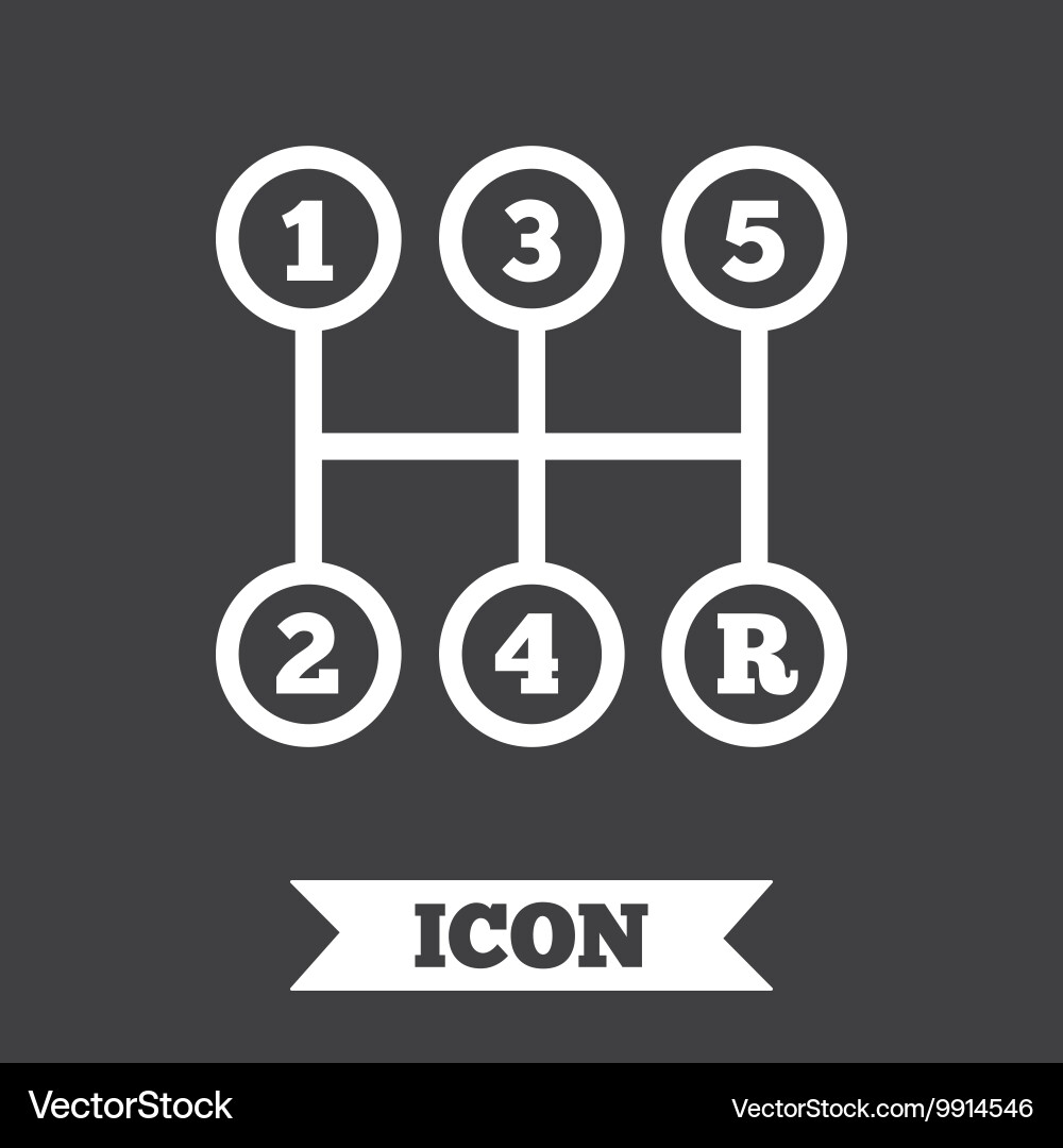 Manual transmission sign icon mechanic control Vector Image