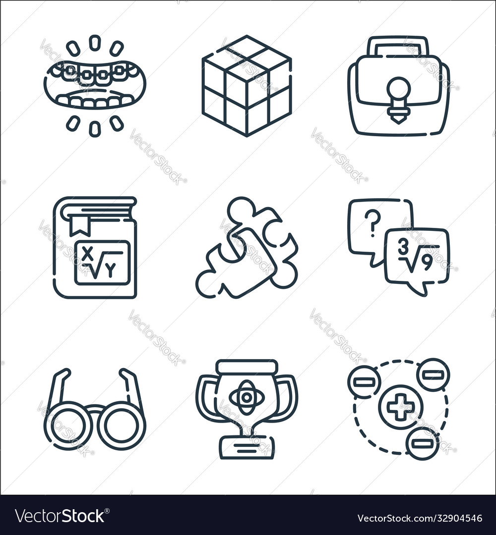 Nerd line icons linear set quality line set Vector Image