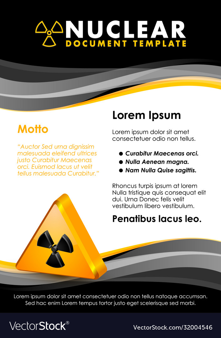 Nuclear document template Royalty Free Vector Image