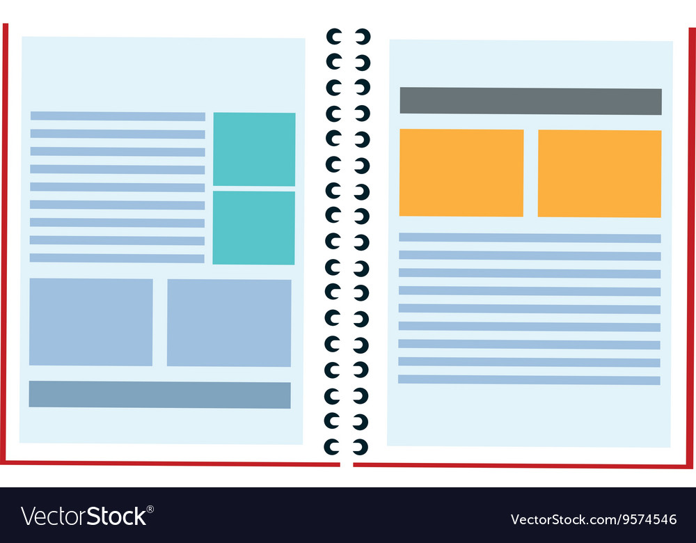 Open wired notebook icon Royalty Free Vector Image