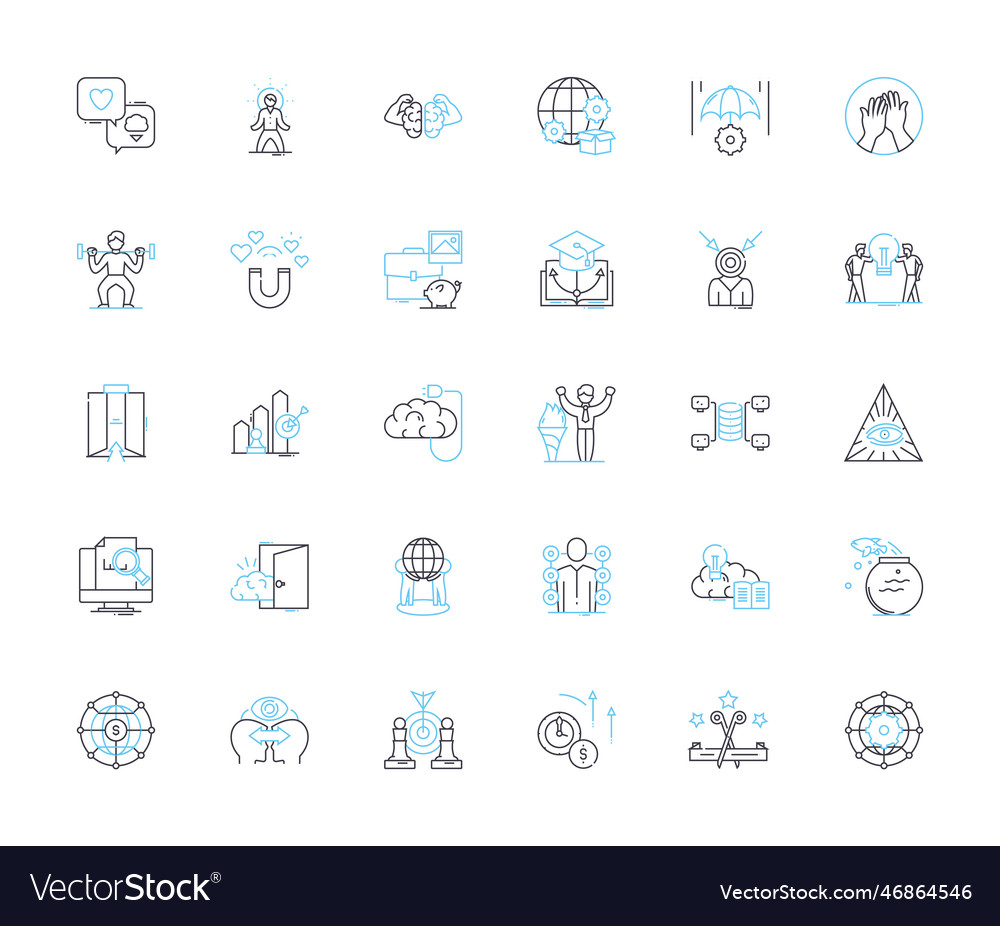 Overseas transactions linear icons set currency Vector Image Overseas transactions linear icons set currency Vector Image
