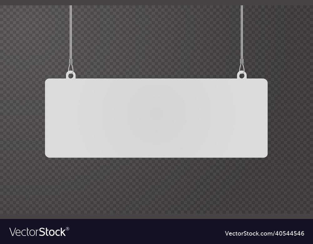 Rectangular dangler hanging from ceiling realistic