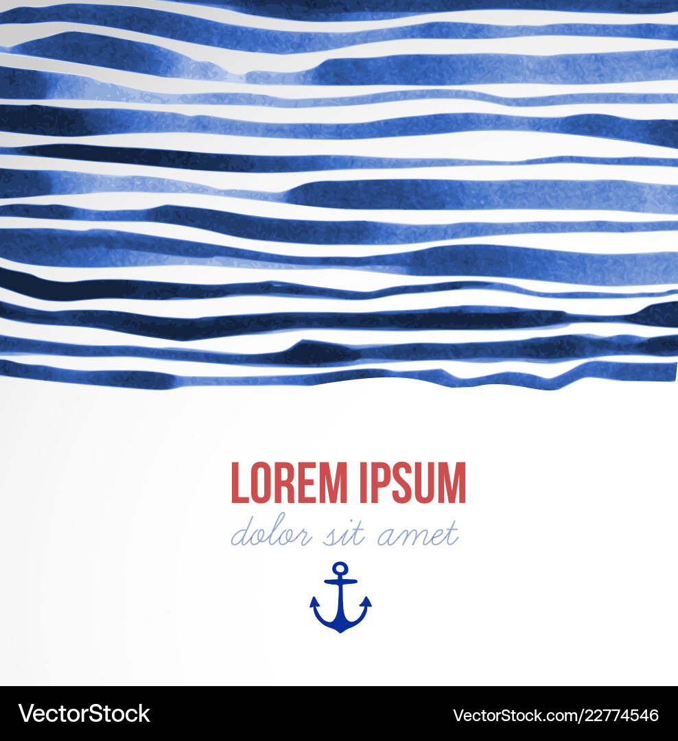 Sea background with blue wave stripes and place Vector Image