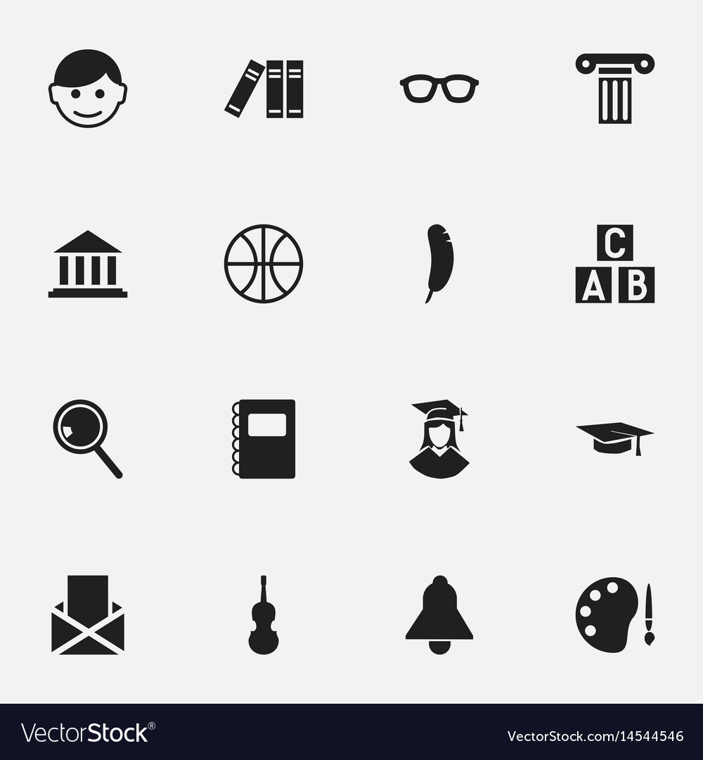 Set of 16 editable education icons includes Vector Image