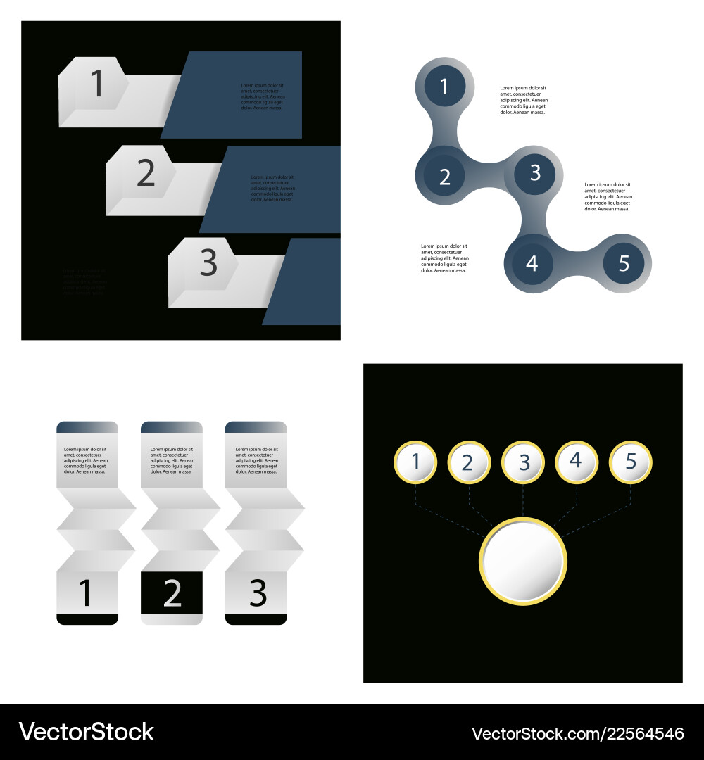 Set of abstract infographics number options Vector Image