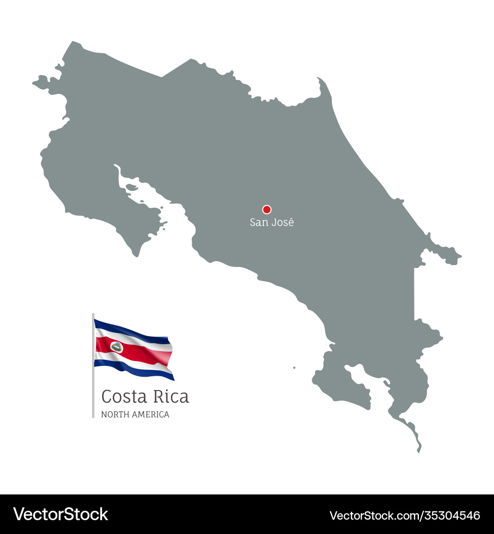 Silhouette costa rica country map Royalty Free Vector Image