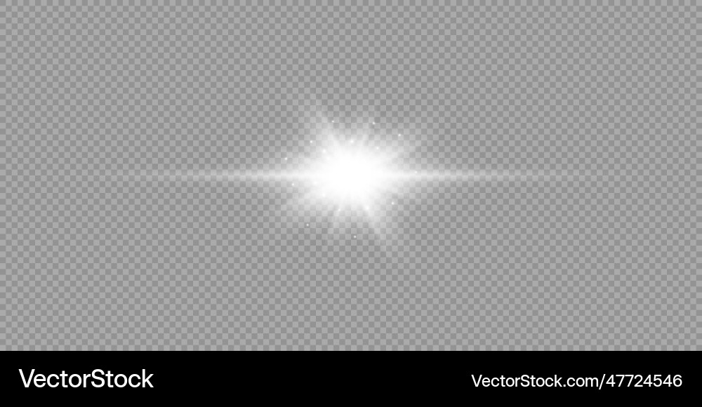 White horizontal light effect of lens flares Vector Image