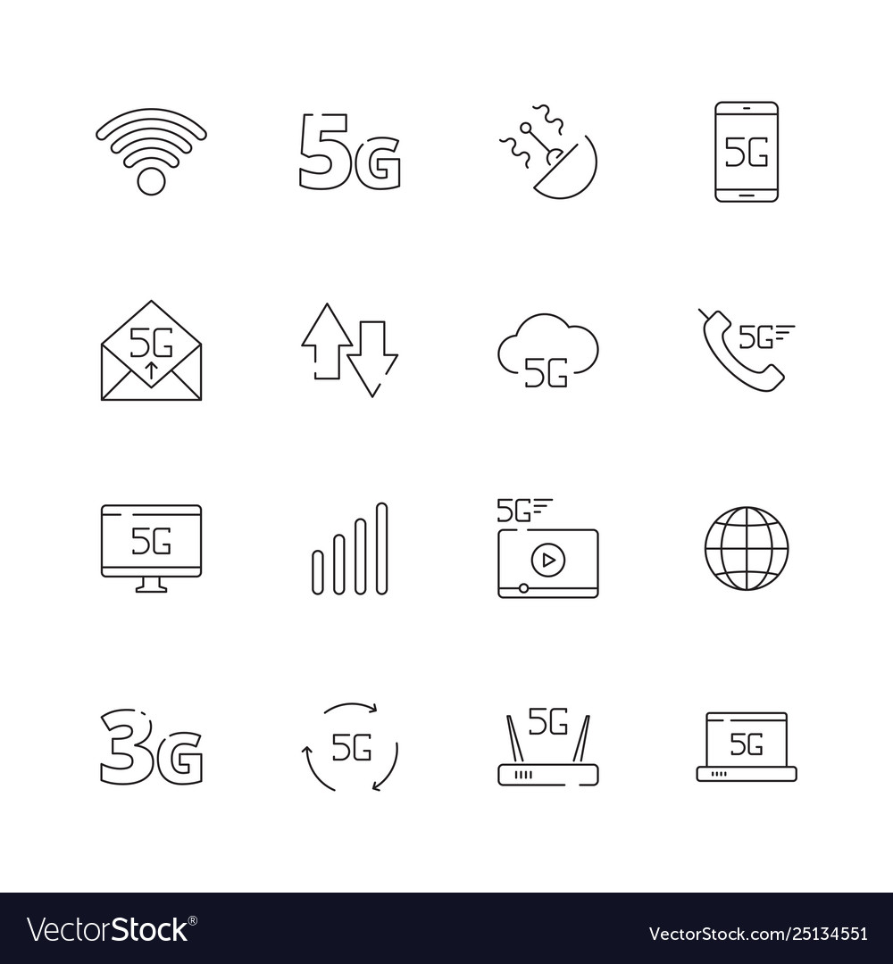 5g network icon free wireless safety technology Vector Image