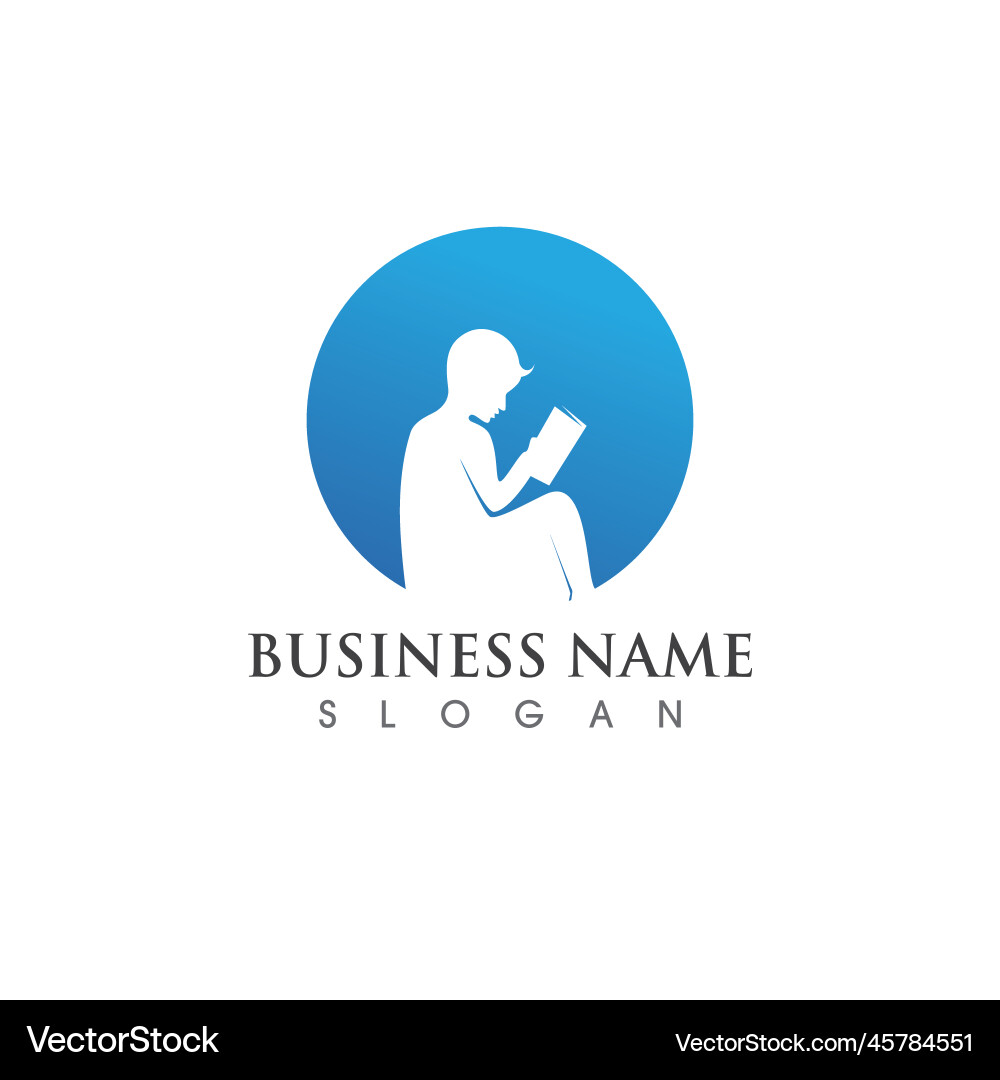 Book reading logo and symbol image Royalty Free Vector Image