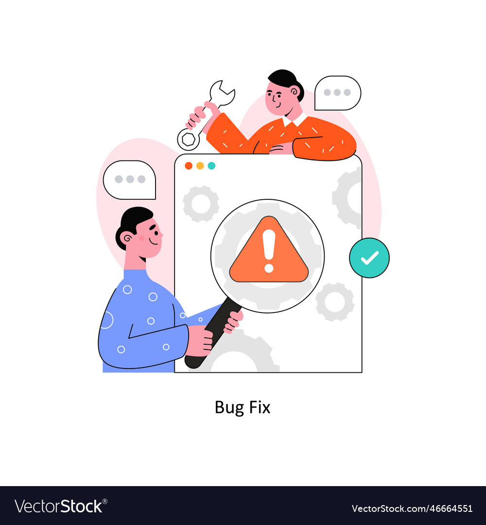 Bug fix flat style design sto Royalty Free Vector Image