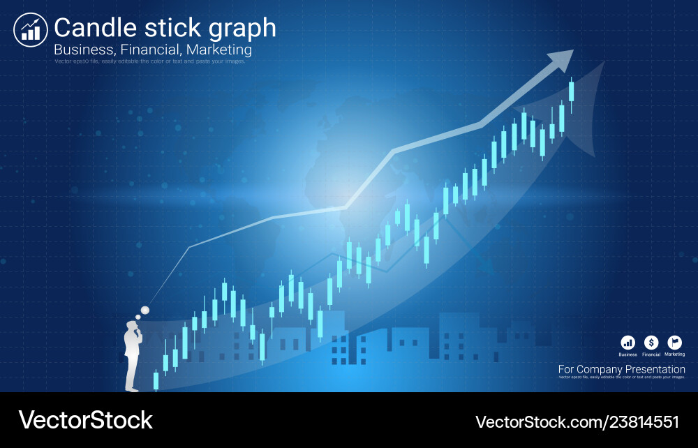 Candlestick patterns is a style of financial Vector Image