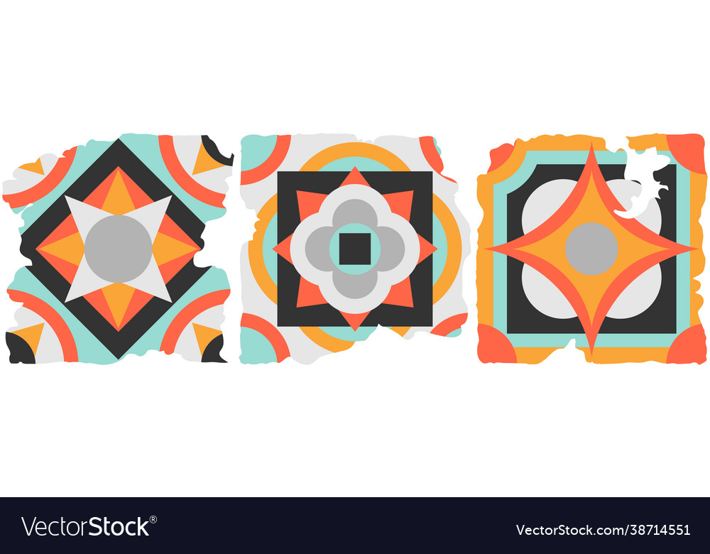 Ceramic tile abstract pattern geometric simple Vector Image