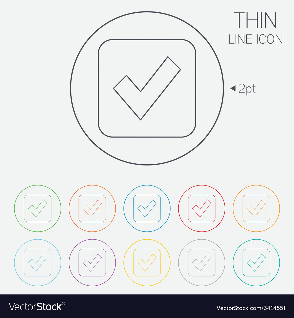 Check mark sign icon checkbox button Royalty Free Vector