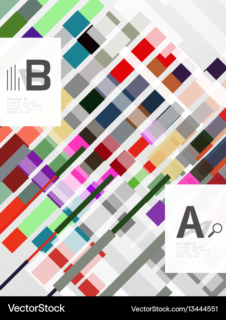 Colorful lines rectangles and stripes with option Vector Image
