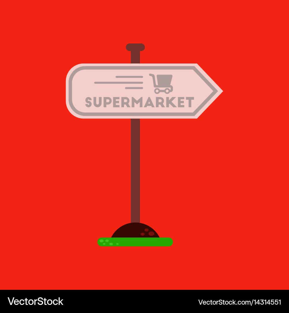 Flat icon on background supermarket sign Vector Image
