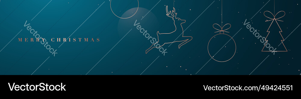 Horizontal christmas banner with hanging Vector Image