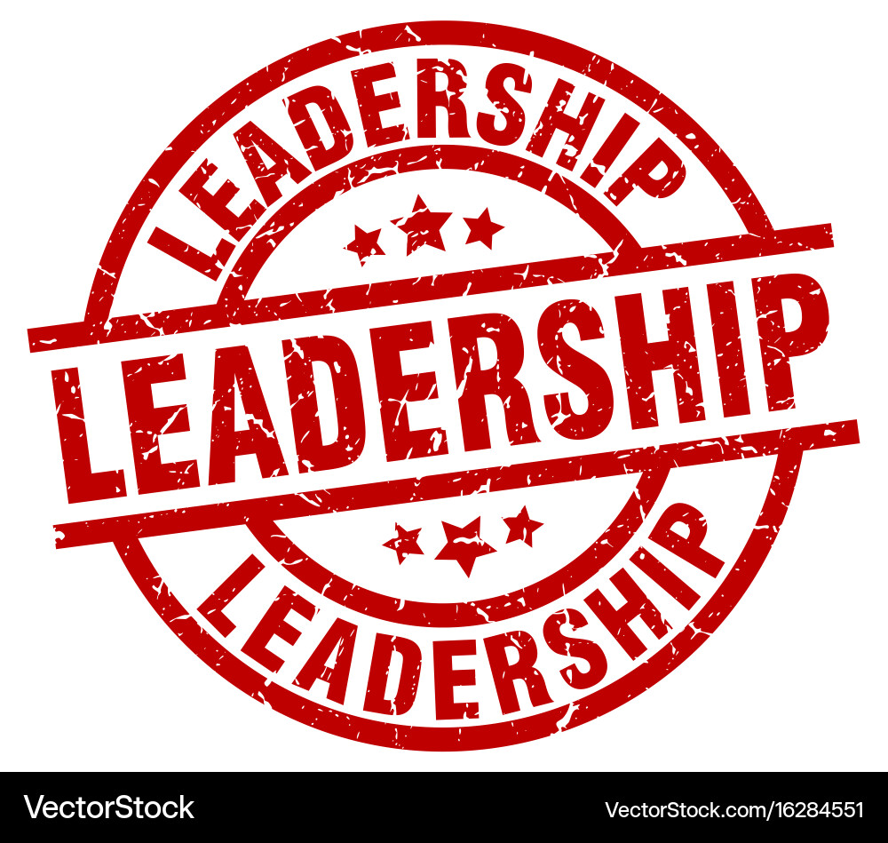 Leadership round red grunge stamp Royalty Free Vector Image