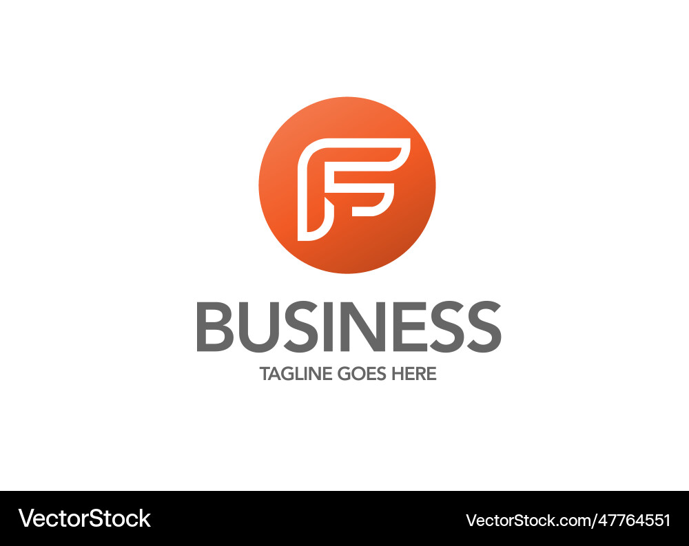 Letter f modern with circle logo Royalty Free Vector Image