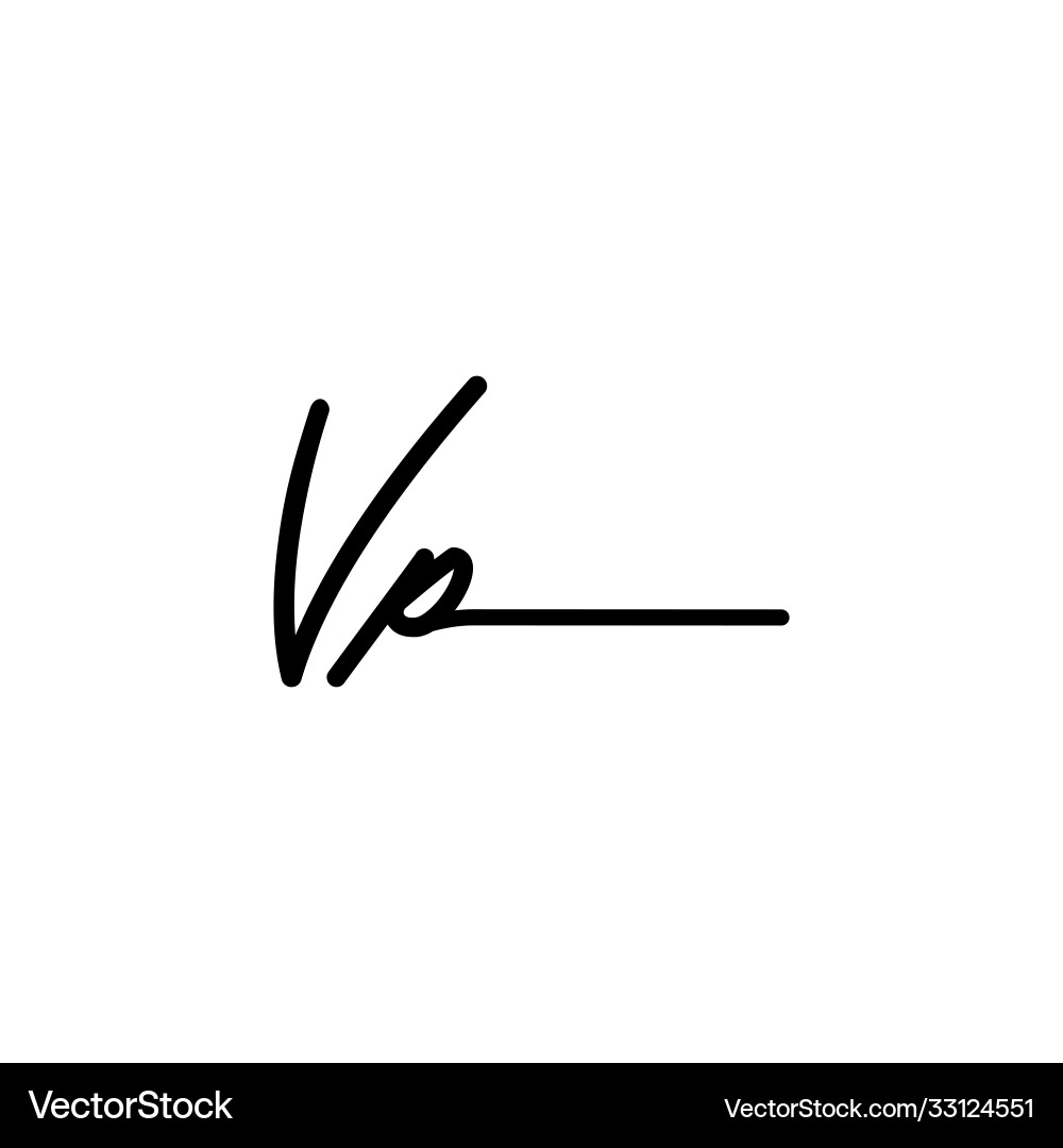 Letter vp signature logo template Royalty Free Vector Image