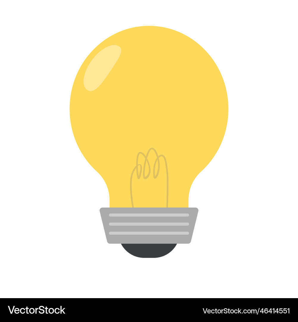 Light bulb icon with filament or idea and tip Vector Image