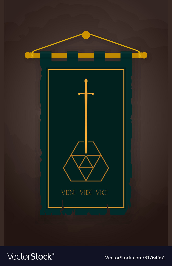 Medieval pennant flag with abstract military Vector Image