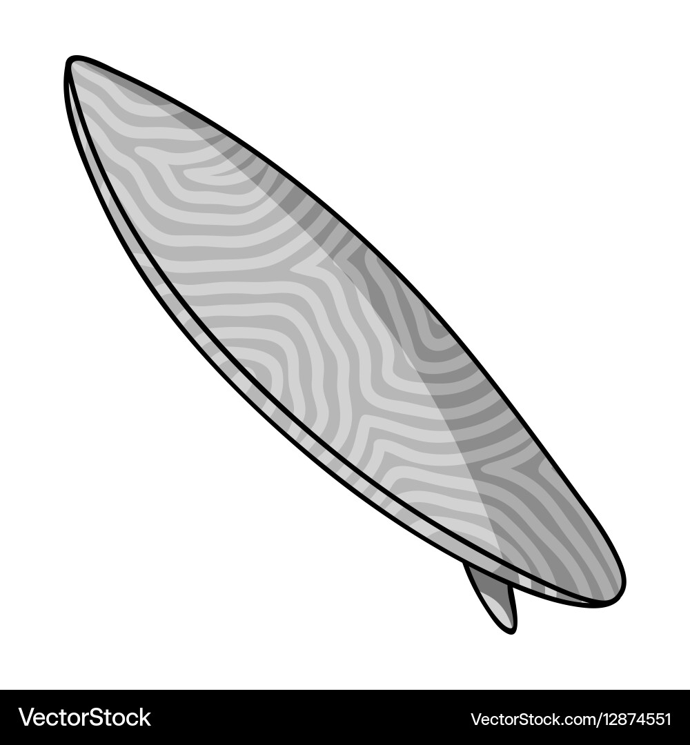 Surfboard icon in monochrome style isolated Vector Image