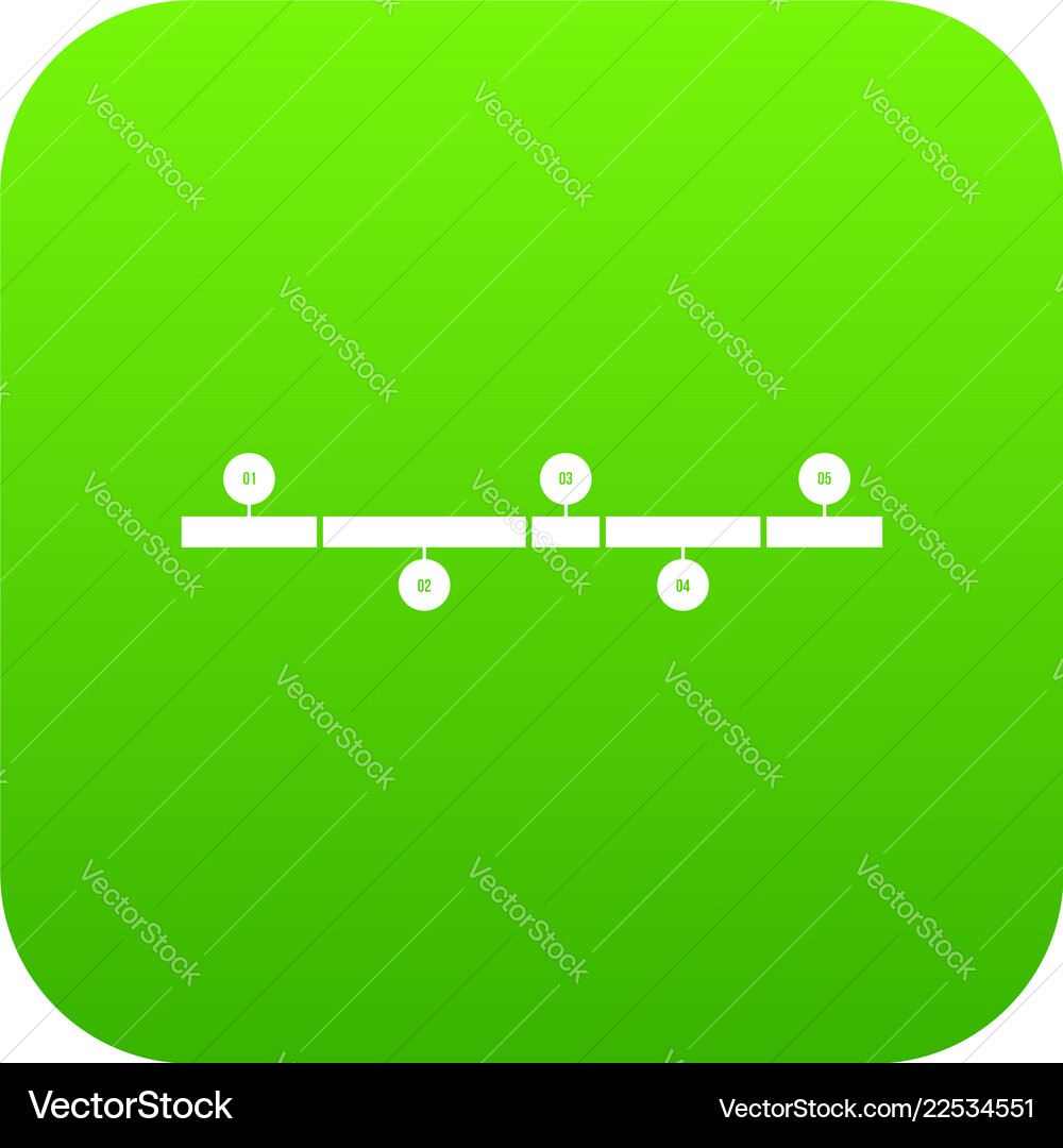 Timeline infographic icon digital green Royalty Free Vector