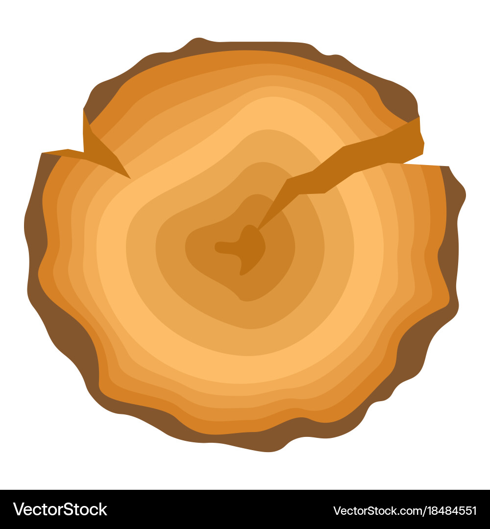 Tree wood year ring isolated icon Royalty Free Vector Image