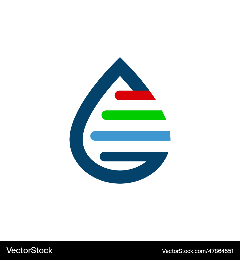 Water drop colorful line art logo Royalty Free Vector Image