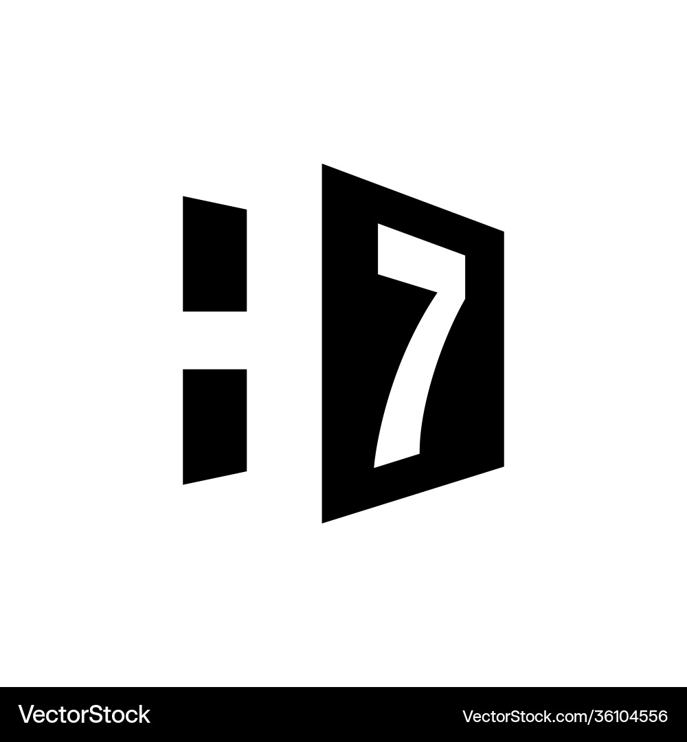 Abstract h7 seven logo graphic design with star Vector Image