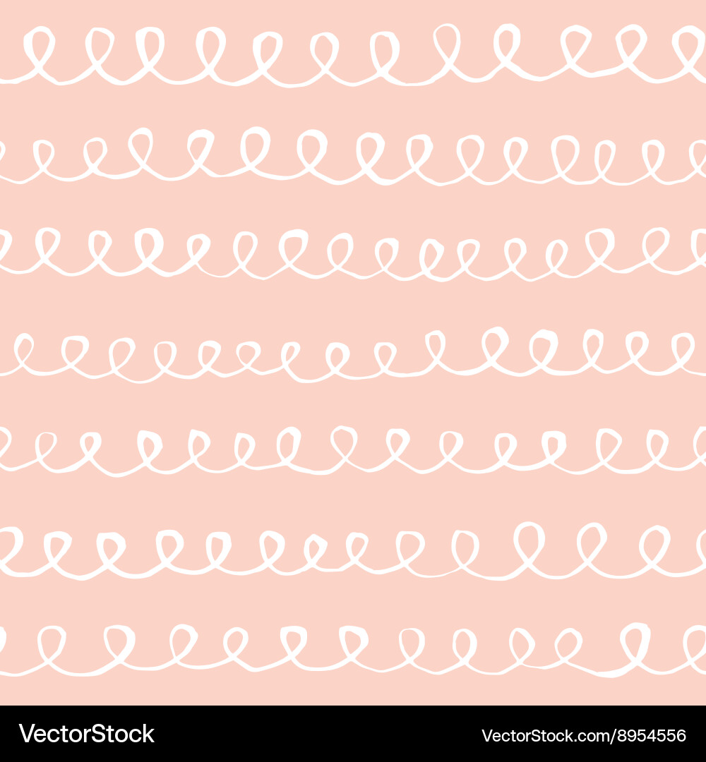 Abstract hand drawn curved paint lines seamless Vector Image